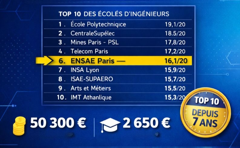 Ensae ranks 6th in the Figaro Étudiant 2026 ranking